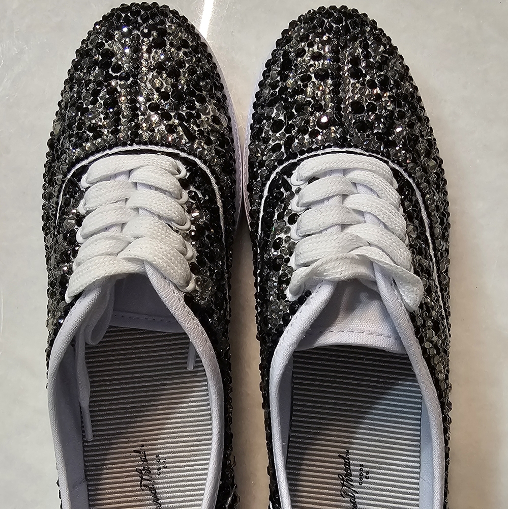 Bling Canvas Tennis Shoes - Gem